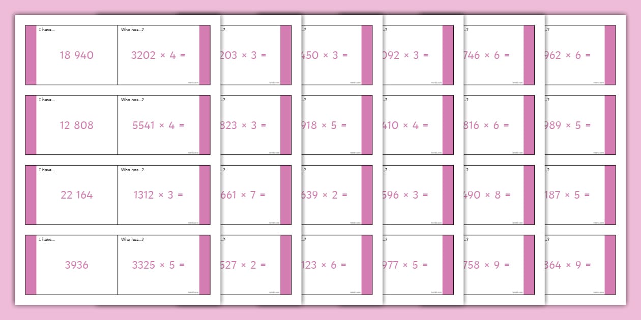 👉 Multiplying 4-Digit by 1-Digit Numbers Loop Cards - Twinkl