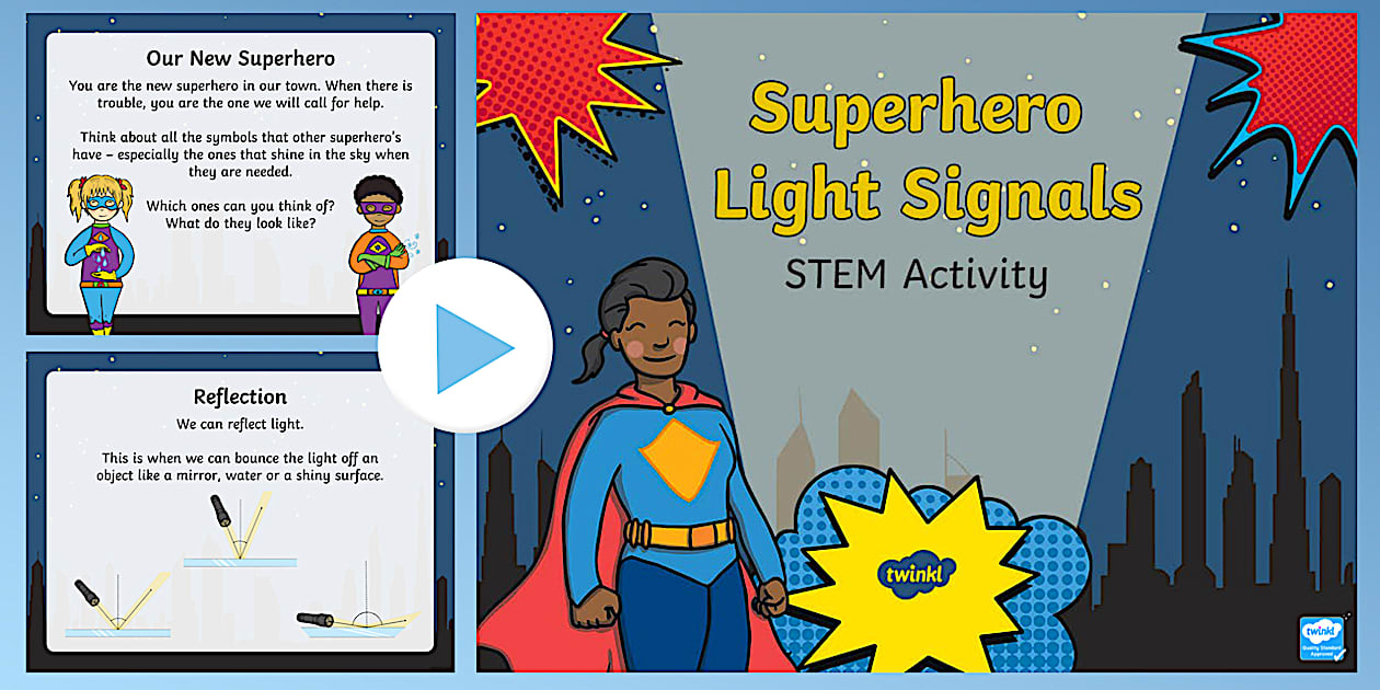 Superhero Light Signals STEM PowerPoint (teacher made)