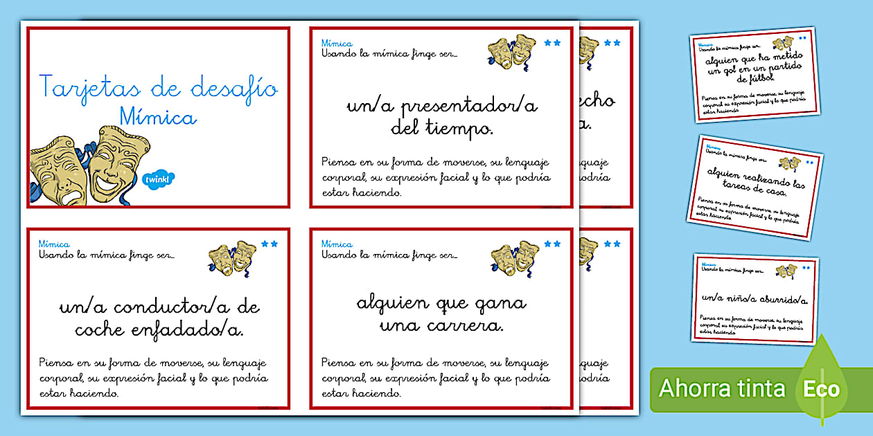 Tarjetas de desafío: Mímica (teacher made) - Twinkl