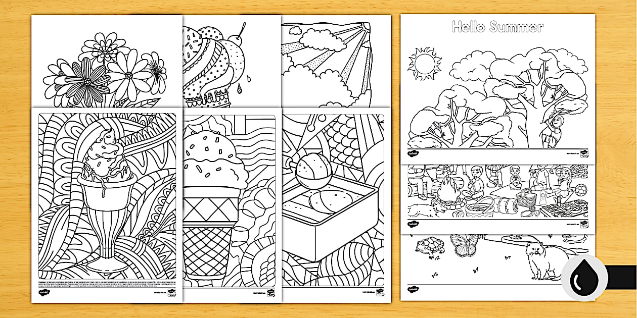 Summer Season Colouring Pages - Relax and Enjoy Summer