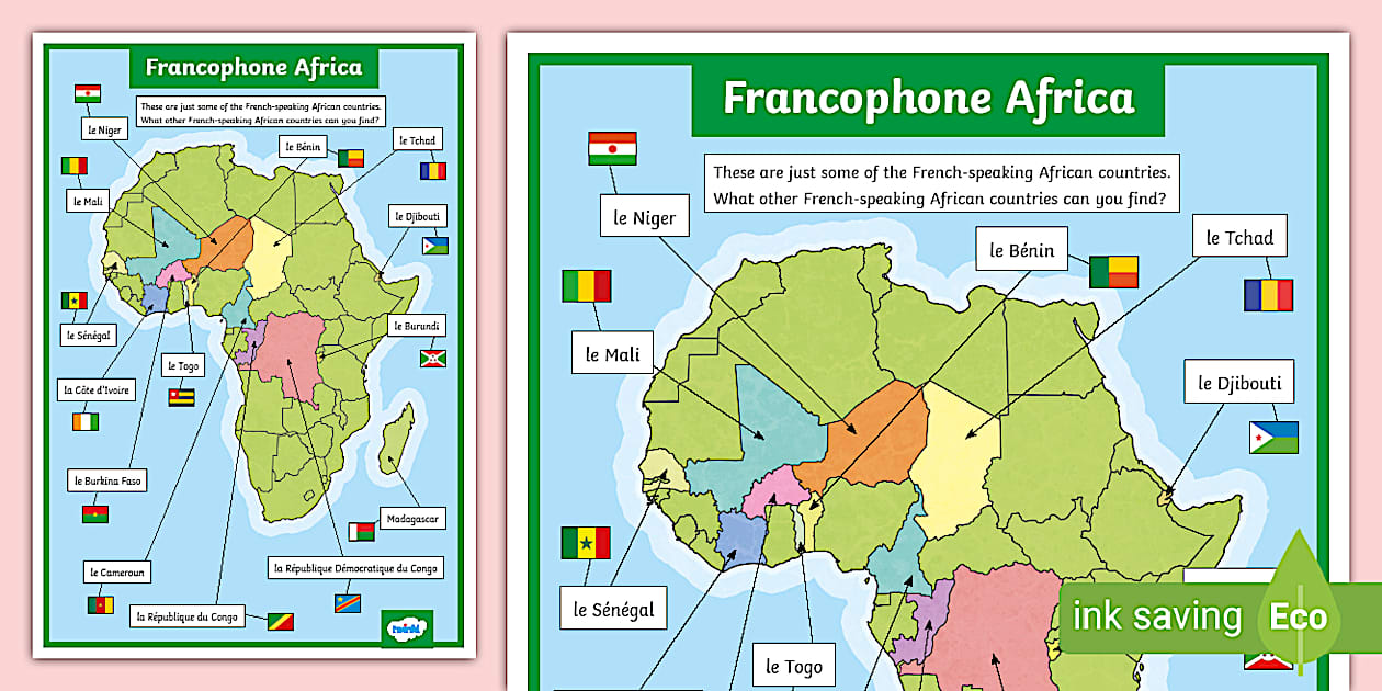 👉 French: Francophone Africa Map (teacher made) - Twinkl