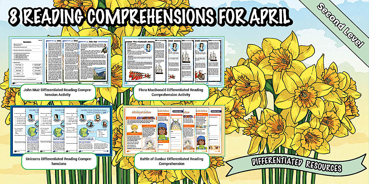 April CfE Second Level Reading Comprehensions Pack