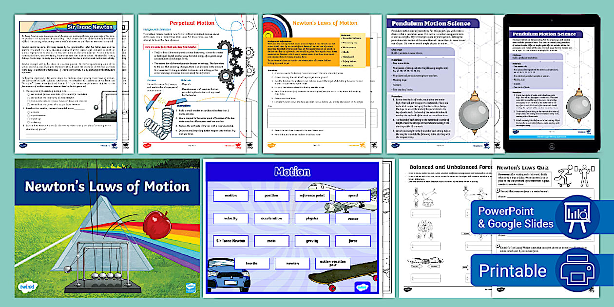 Newton's Laws Lesson Pack for 6th-8th Grade (Teacher-Made)