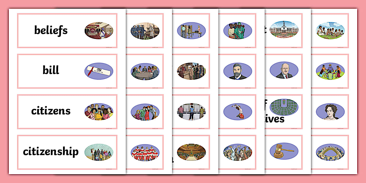 Civics and Citizenship Topic Word Cards - Twinkl