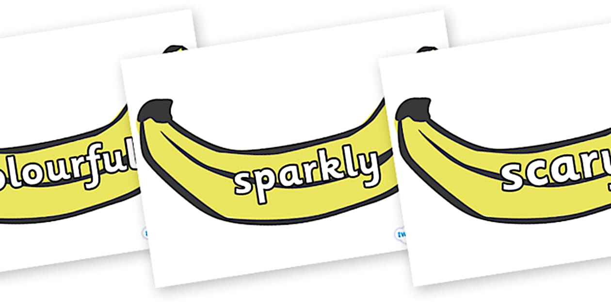 Cursive Wow Words on Bananas (teacher made) - Twinkl