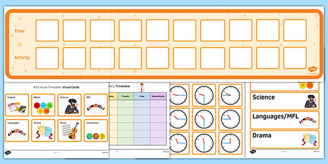Visual Timetable Resource Pack (professor feito) - Twinkl