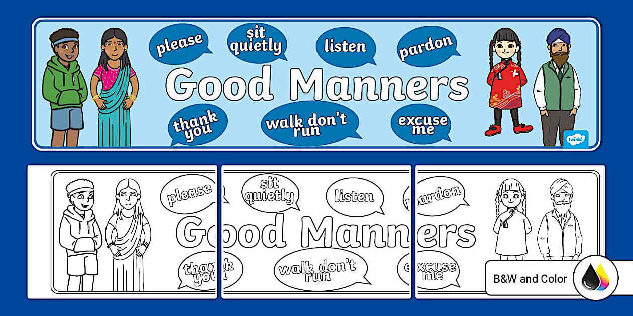Editable Good Manners Display Banner (Hecho por educadores)