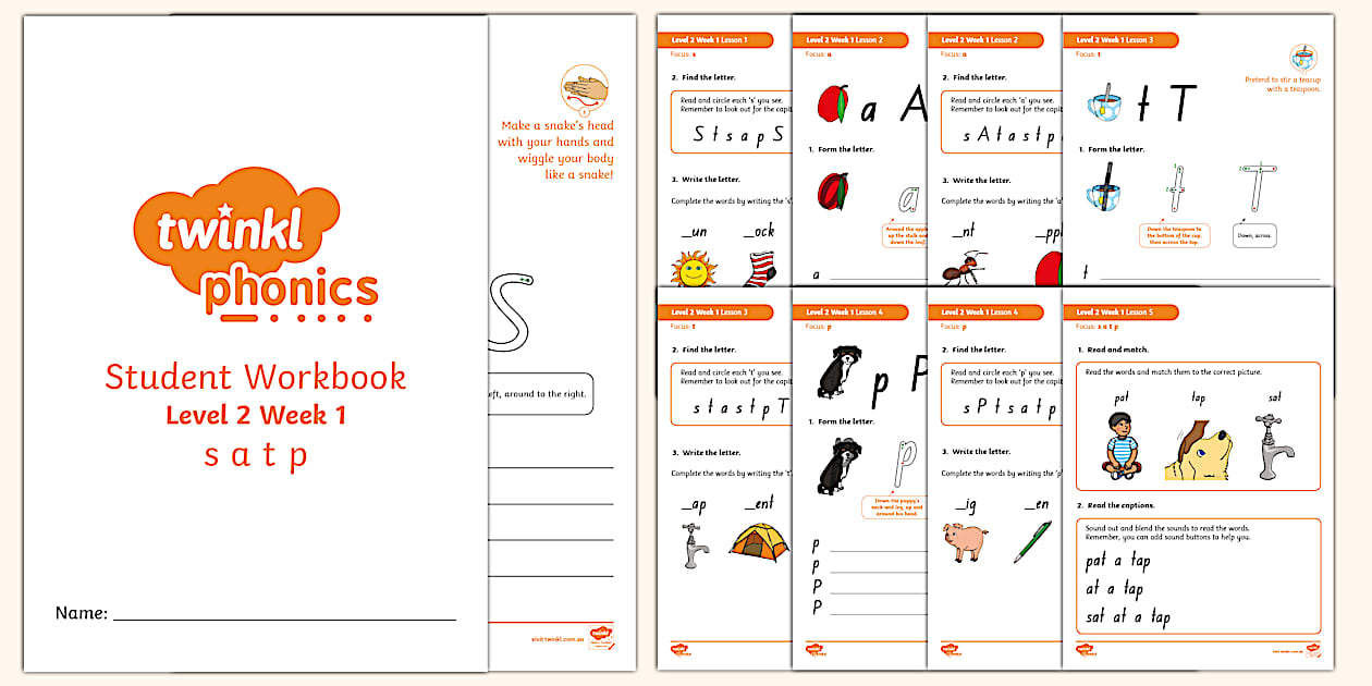 Twinkl Phonics: Level 2: Week 1 Workbook (teacher made)