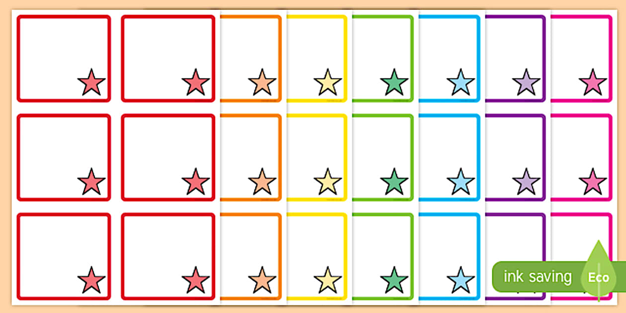 Editable Star Themed Square Box File Labels (teacher made)