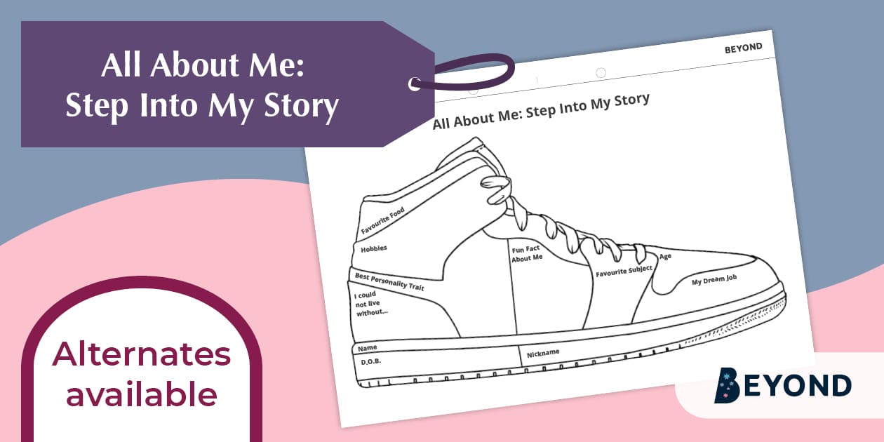 All About Me Sneaker Activity Sheet