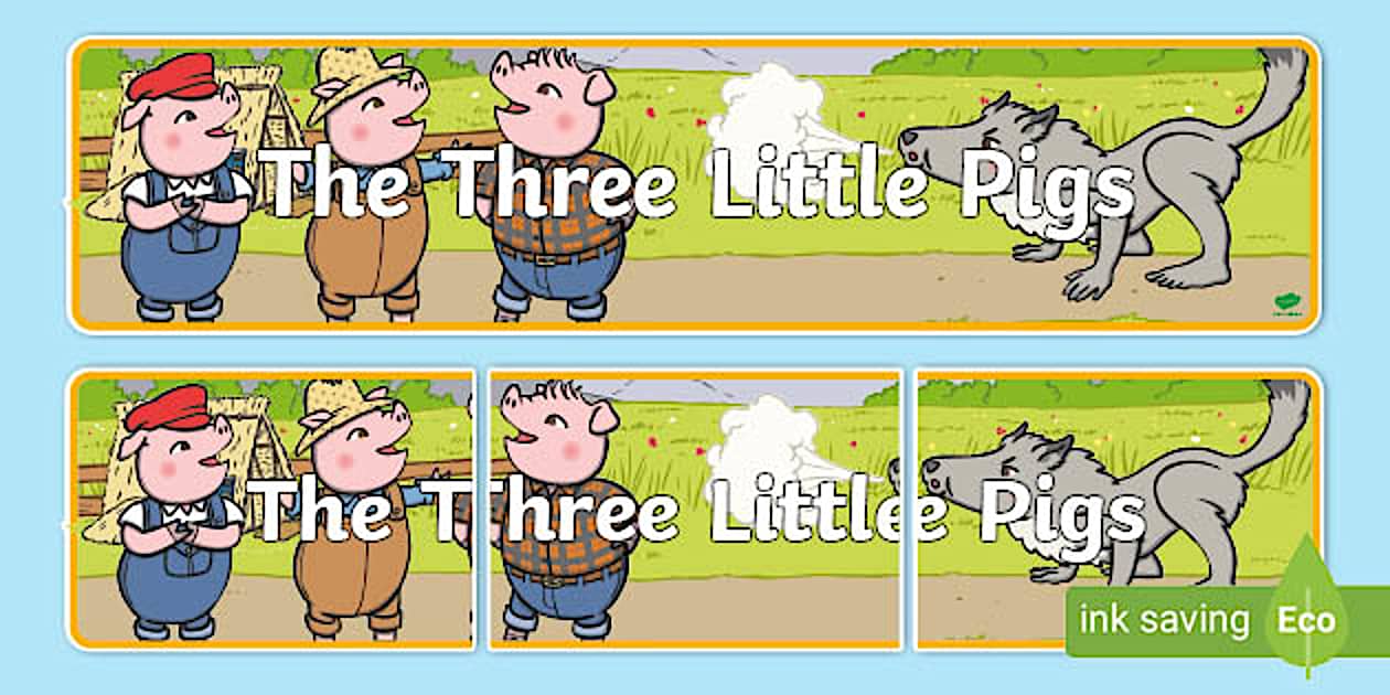 The Three Little Pigs Display Banner (teacher made) - Twinkl