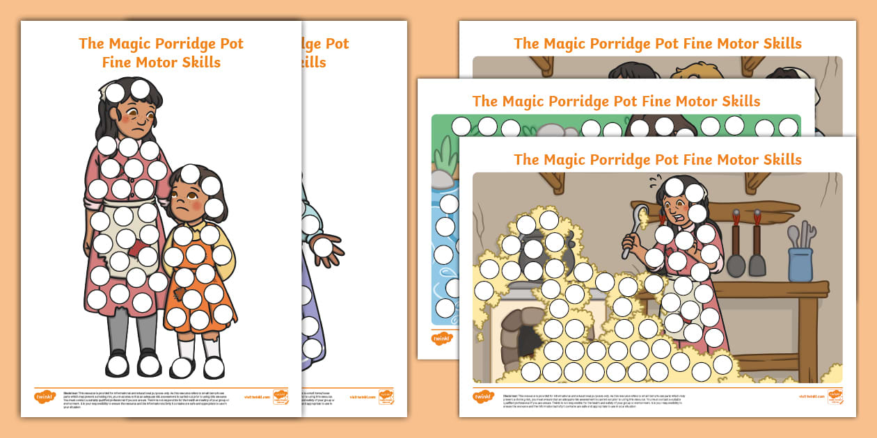 Magic Porridge Pot Button Placing Fine Motor Skills Activity