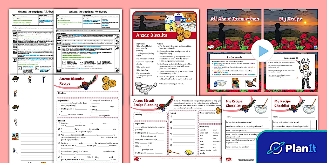 Years 1-2 Writing: Anzac Day Instructions Genre Pack