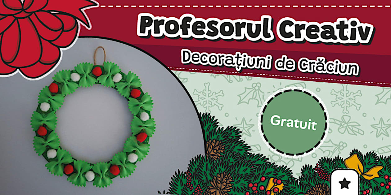 Coroniță de Crăciun din paste – Profesorul creativ