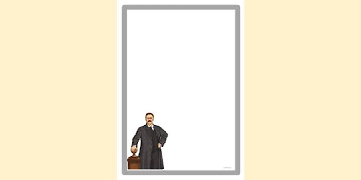 Simple Blank President Roosevelt | Page Borders | Twinkl