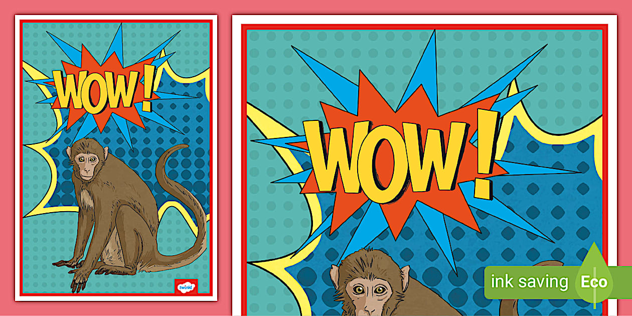 Monkey Pop Art Display Poster (teacher made) - Twinkl