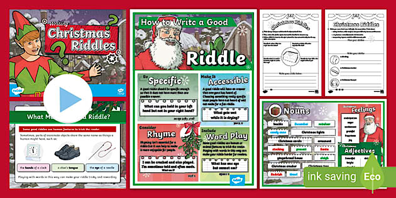 KS2 Writing Christmas Riddles Resource Pack (teacher made)