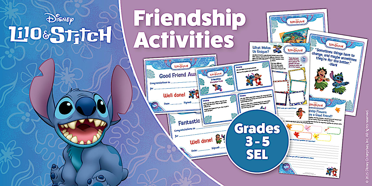 Lilo & Stitch: Friendship Activity Pack for 3rd-5th Grade