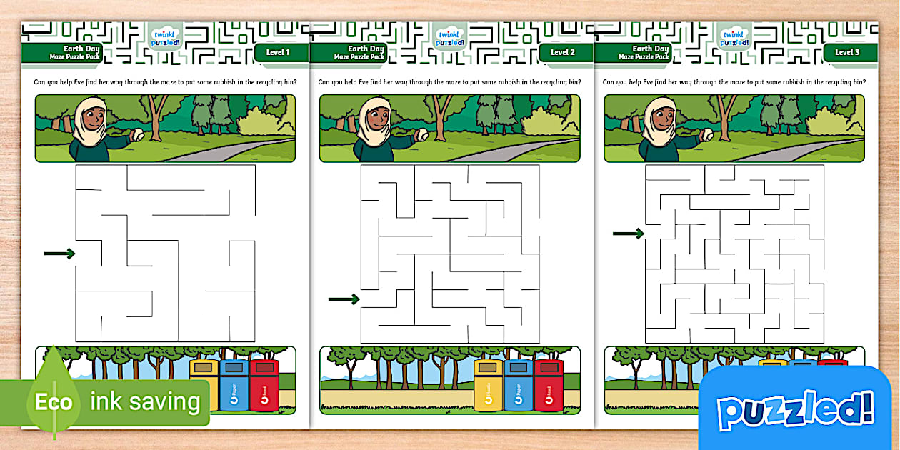 Earth Day Mazes (Teacher-Made) - Twinkl