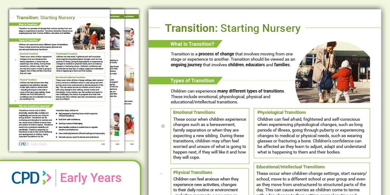 CPD: Transition: Starting Nursery (Handout) | Early Years