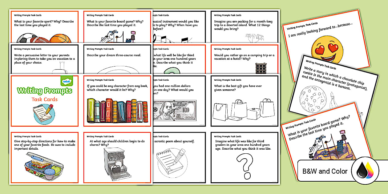 Third Grade Writing Prompts Task Cards (teacher made)