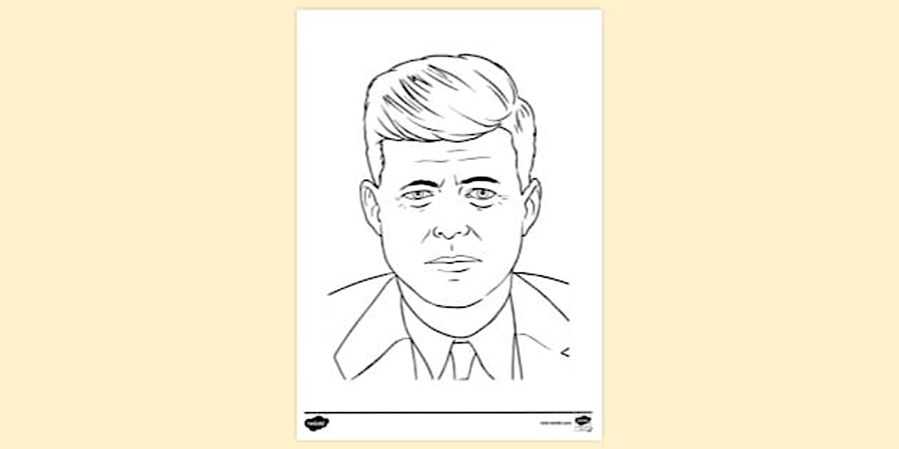 John F Kennedy Colouring Sheet Colouring | Colouring Sheets