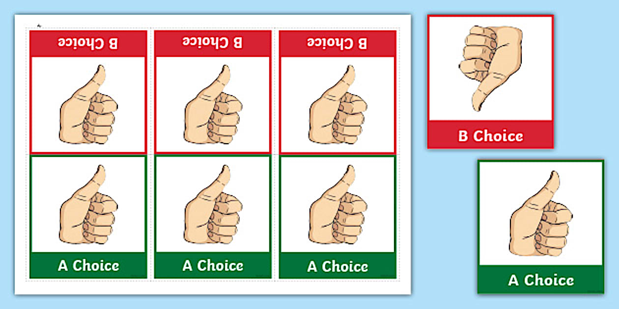 A Choice, B Choice Cards (teacher made) - Twinkl
