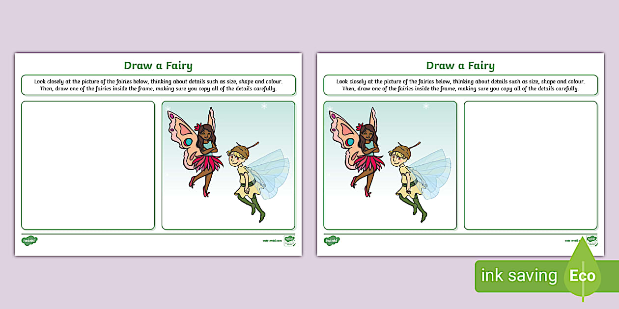 Draw a Fairy Worksheet (Teacher-Made) - Twinkl