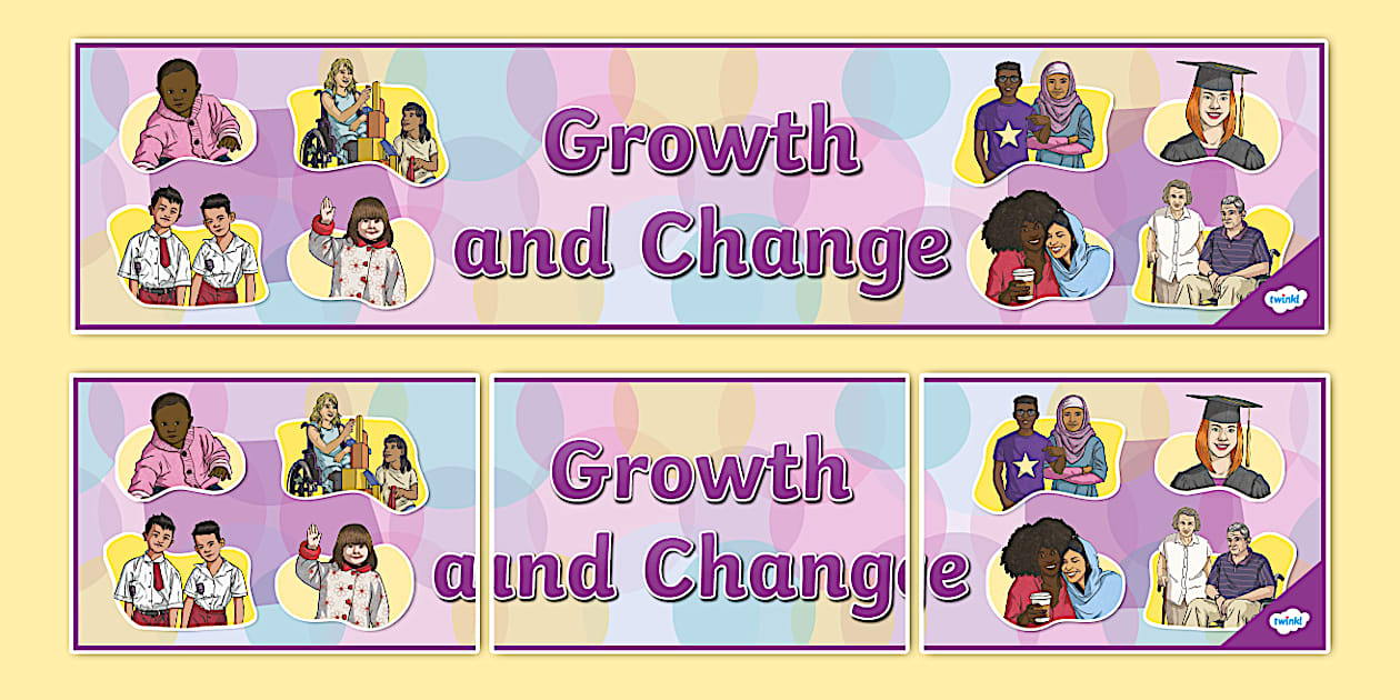 Growth and Change Display Banner - KS2 - Growing Up - Twinkl