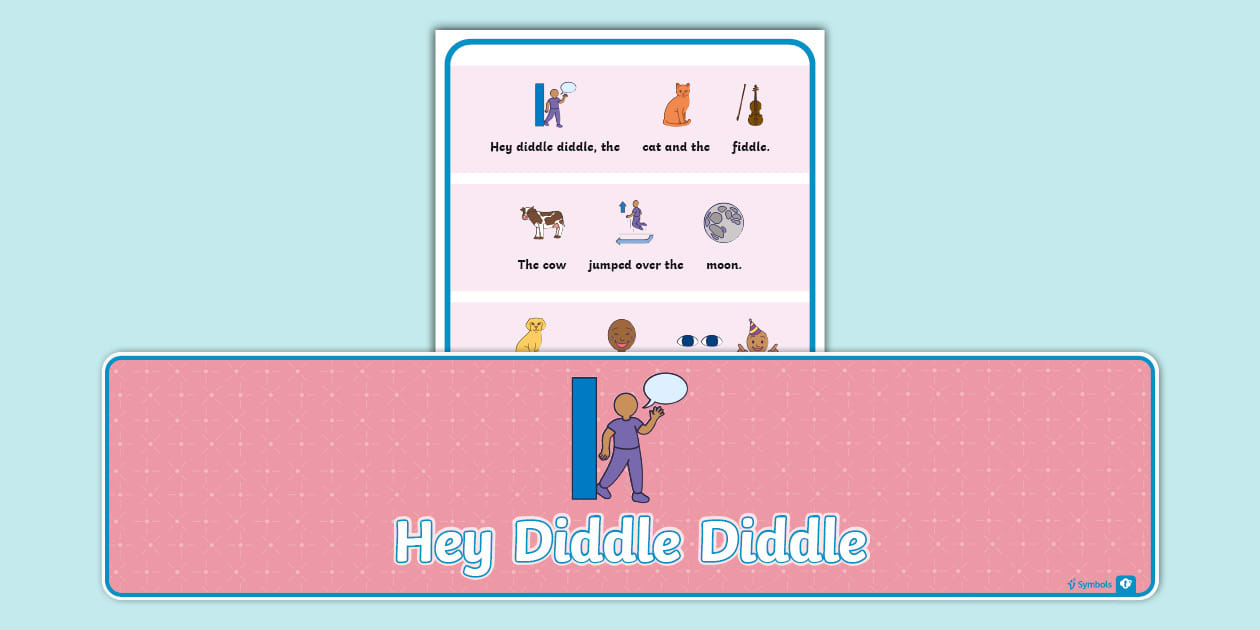 Twinkl Symbols: Hey Diddle Diddle Nursery Rhyme Poster