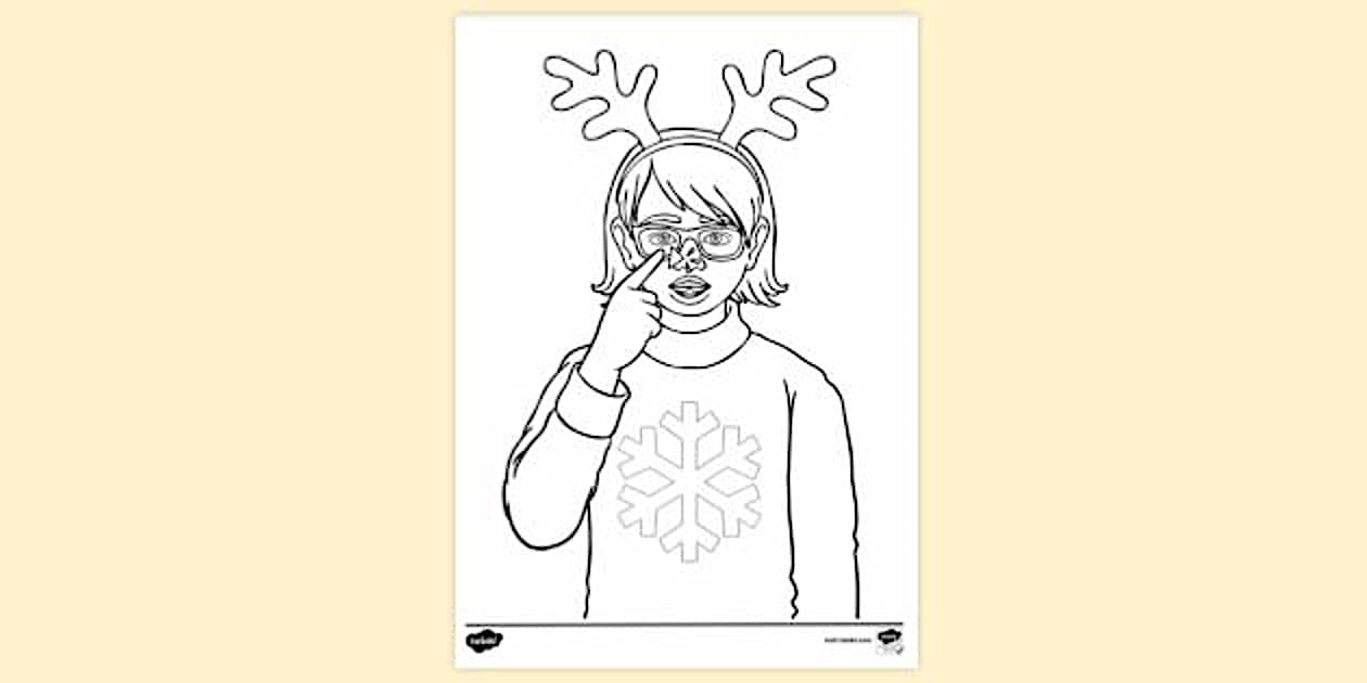BSL Nose Colouring Sheet (teacher made) - Twinkl