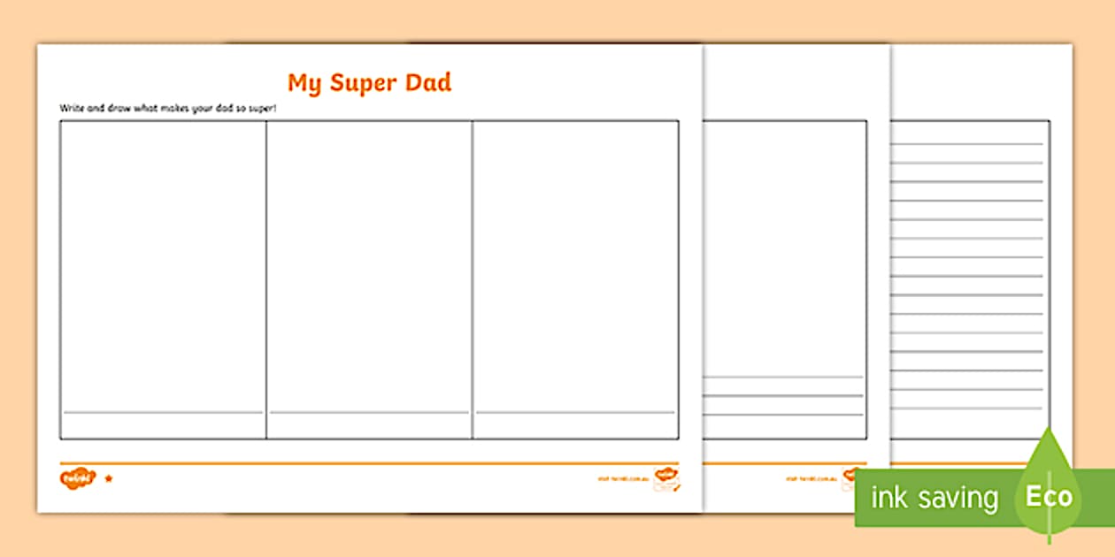 Father's Day Description Differentiated Writing Template