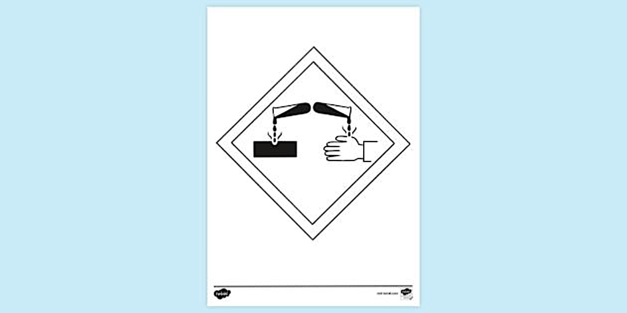 Concentrated Acid Symbol Colouring | Colouring Sheets