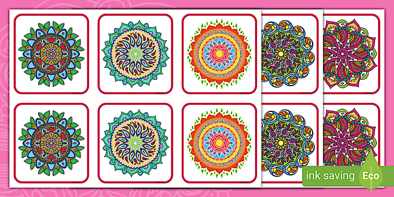 Diwali Rangoli Puzzle Matching Cards | Twinkl | EYFS