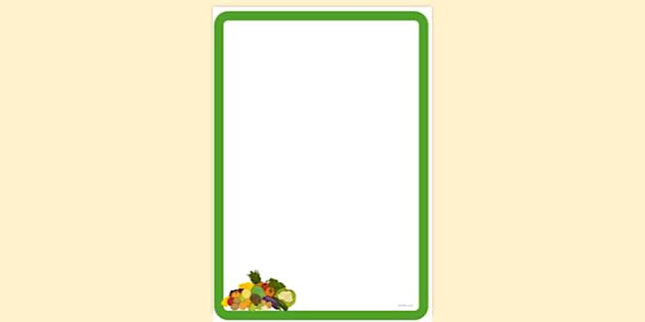 healthy eating fruit and vegetables page border - Twinkl
