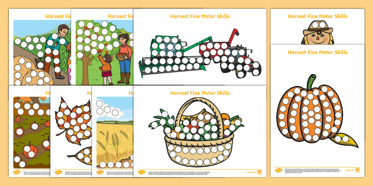 Harvest Button Placing Fine Motor Skills Activity - Twinkl