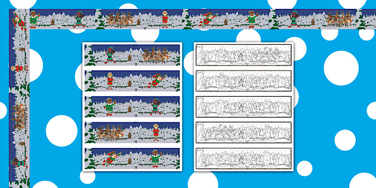 Reindeer Games Bulletin Board Borders | Twinkl - Twinkl