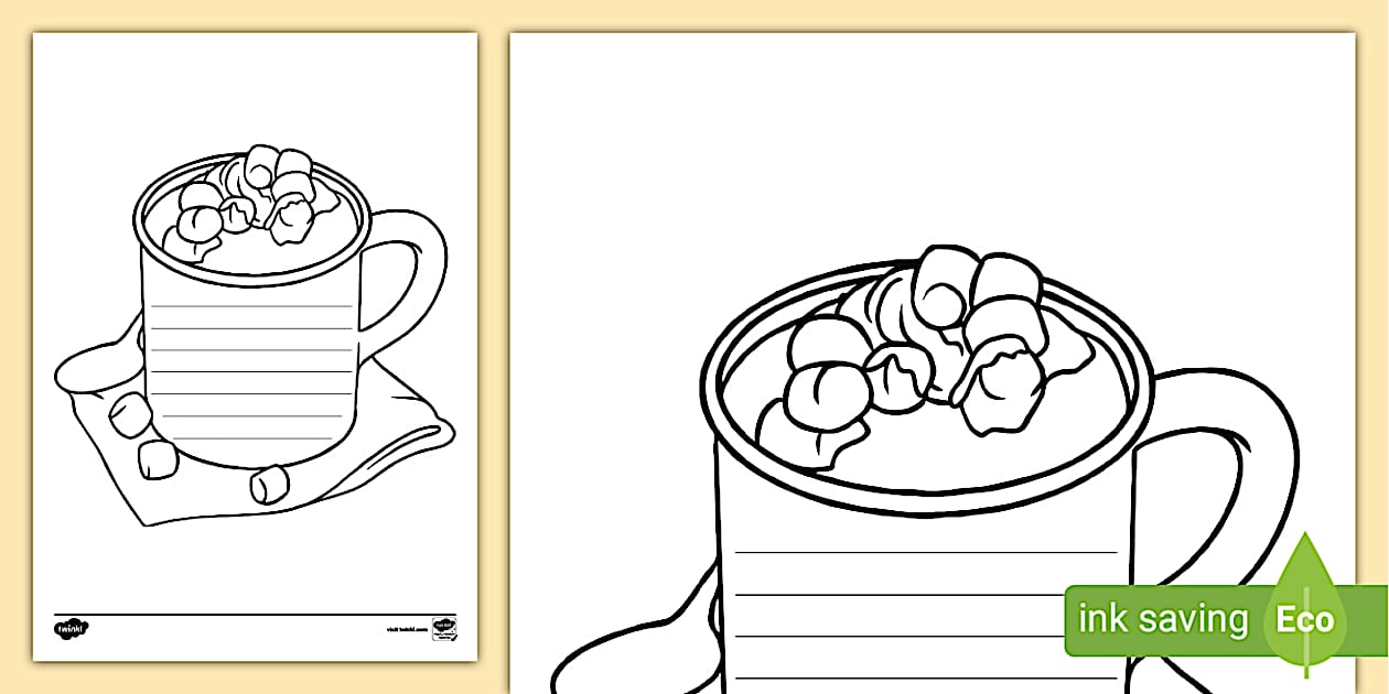 Hot Chocolate Writing Template (teacher made) - Twinkl