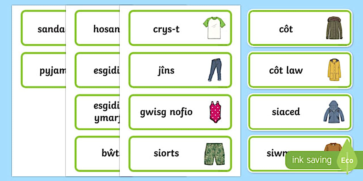 Labeli Dillad Arwyddion a Labeli-Welsh