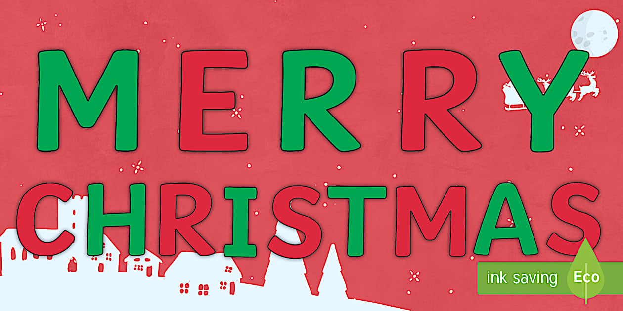 Merry Christmas Display Letters (Teacher-Made) - Twinkl