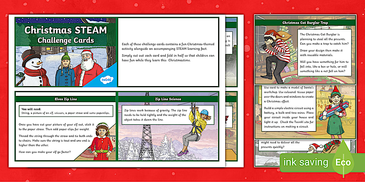 *Christmas STEAM Challenge Cards* (teacher made) - Twinkl