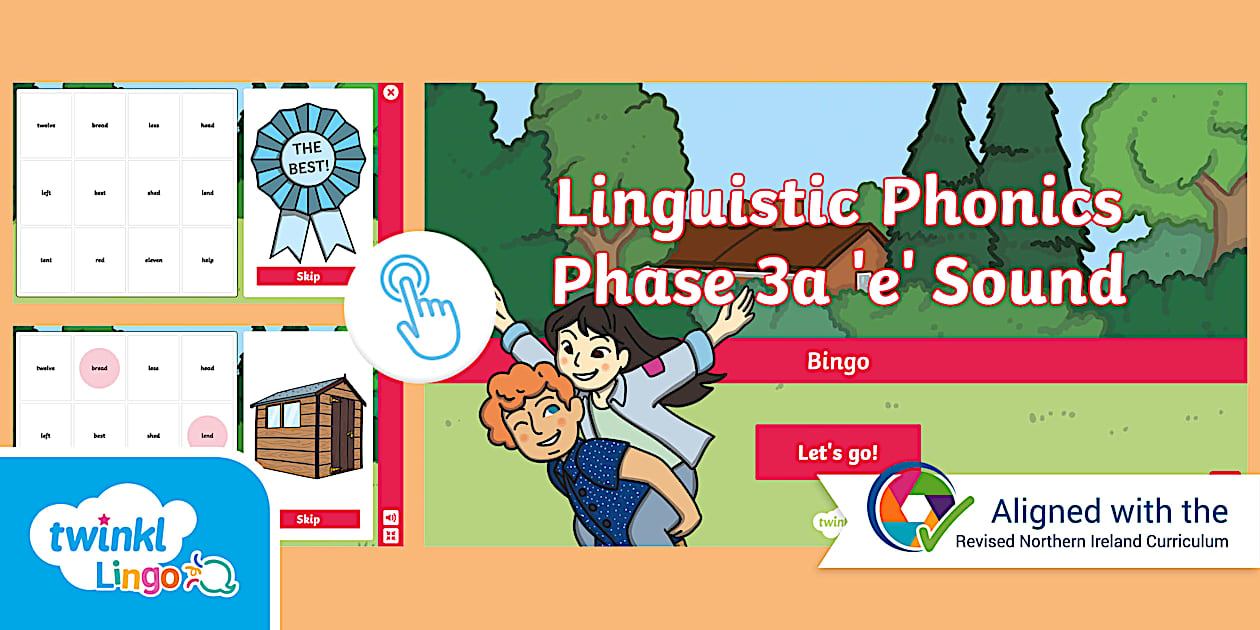 Linguistic Phonics Phase 3a 'e' Sound Bingo Game - Twinkl