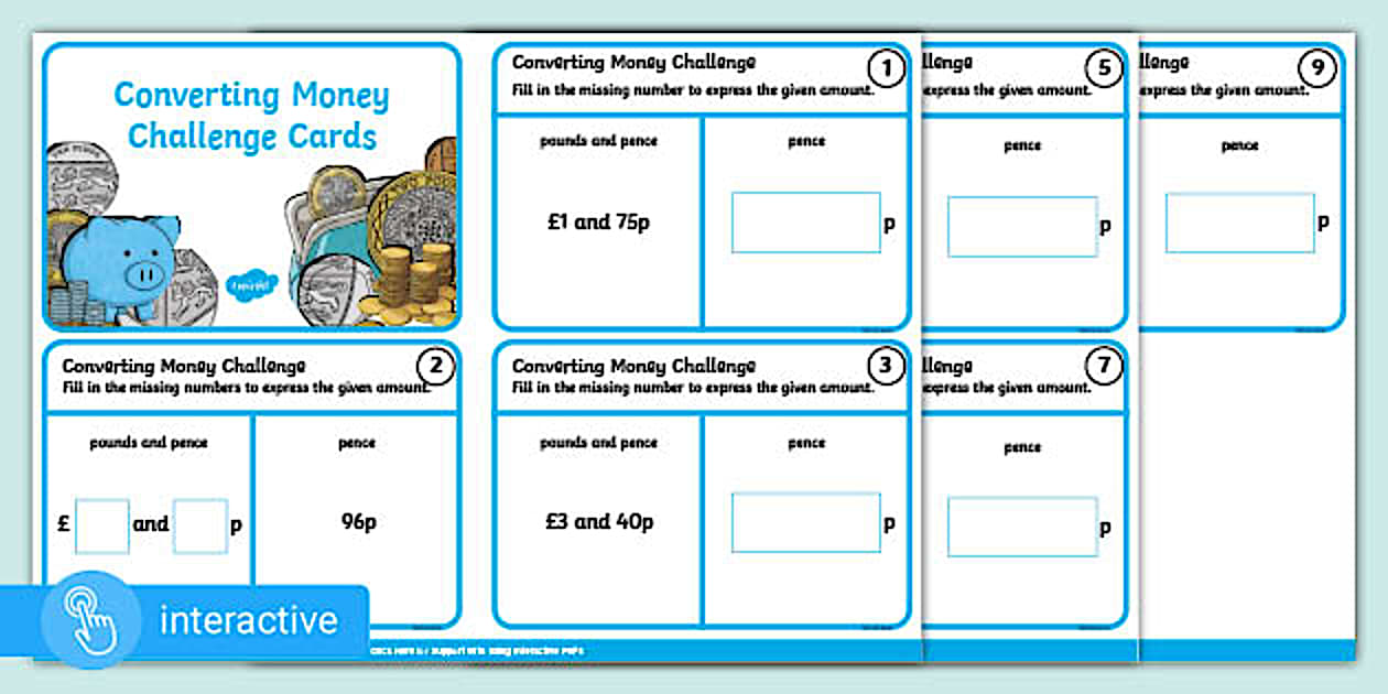 👉 Converting Money Problems Year 3 (Supports White Rose)