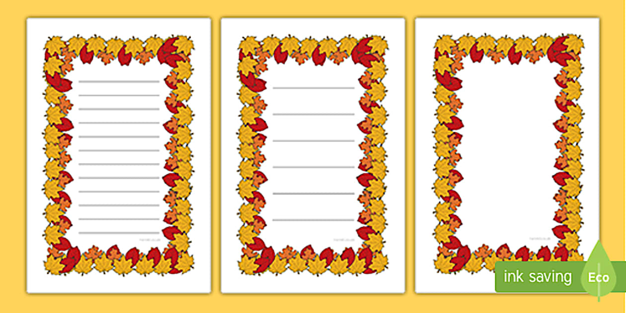 Editable Autumn Writing Frame for Writing and Drawing Tasks