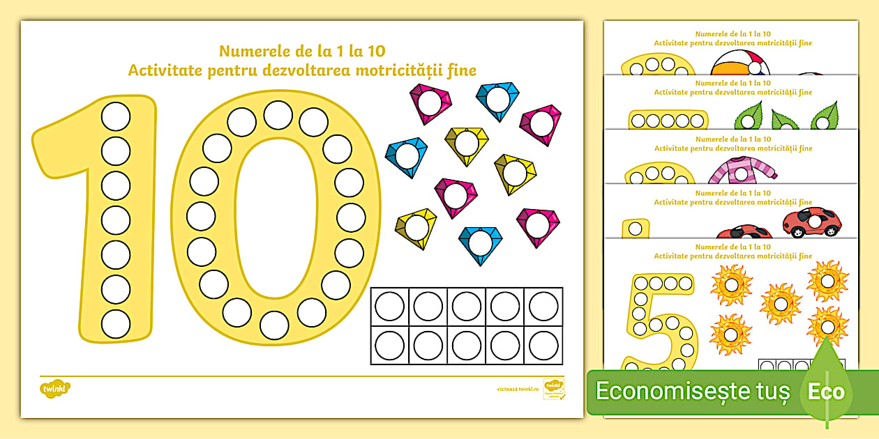 Numerele de la 1 la 10 Activități (l'enseignant a fait)
