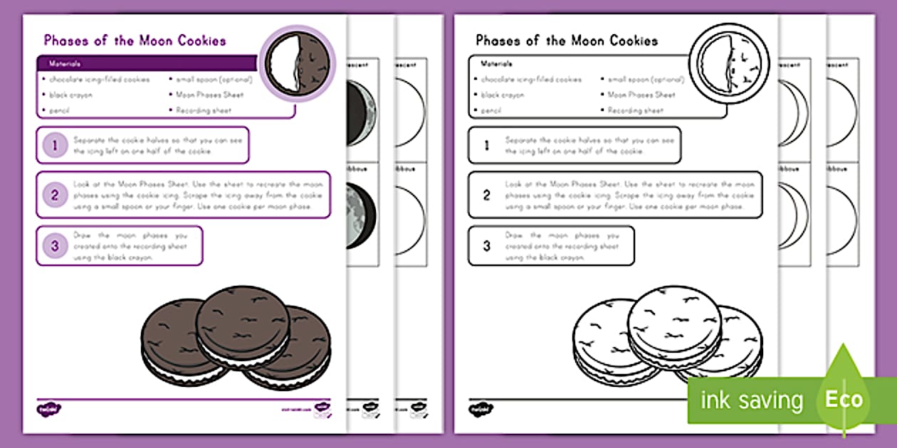 Phases of the Moon Cookies Worksheet (Teacher-Made) - Twinkl