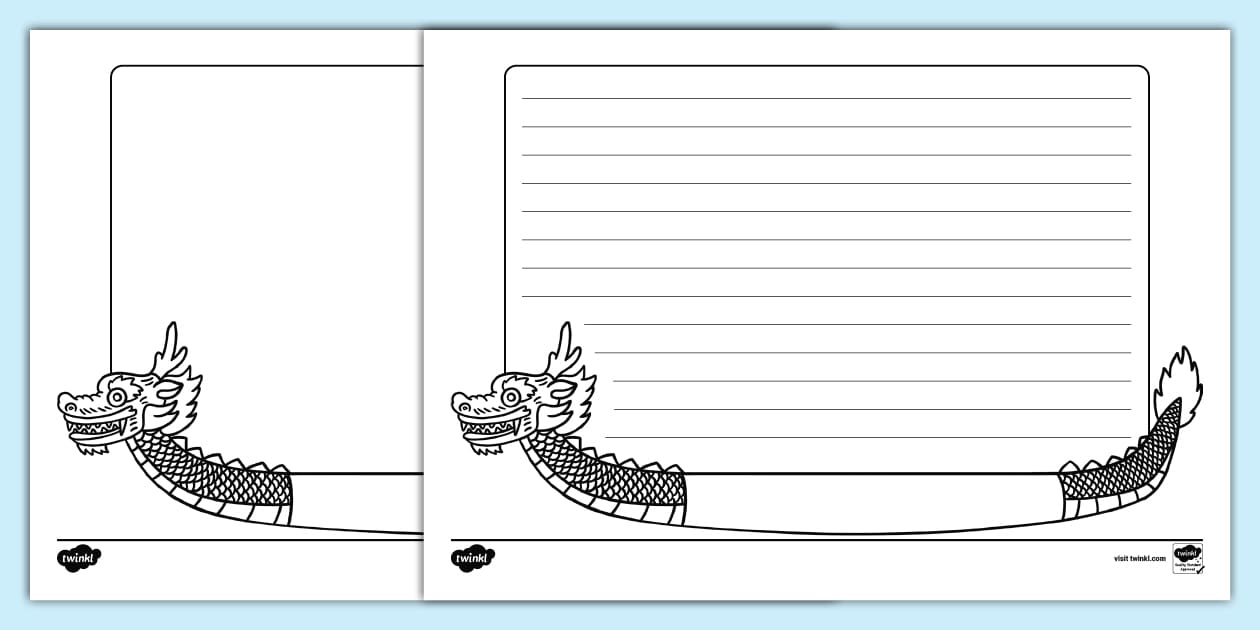 Dragon Boat Writing Template Sheet (teacher made) - Twinkl