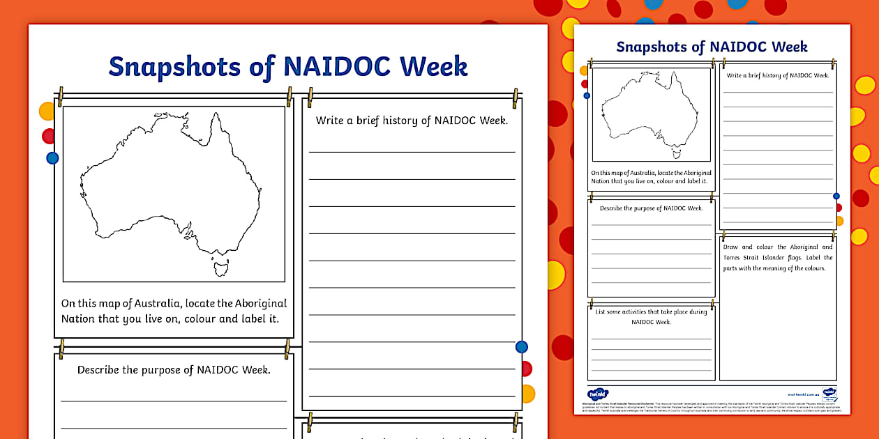 Snapshots of NAIDOC Week Worksheet (teacher made) - Twinkl