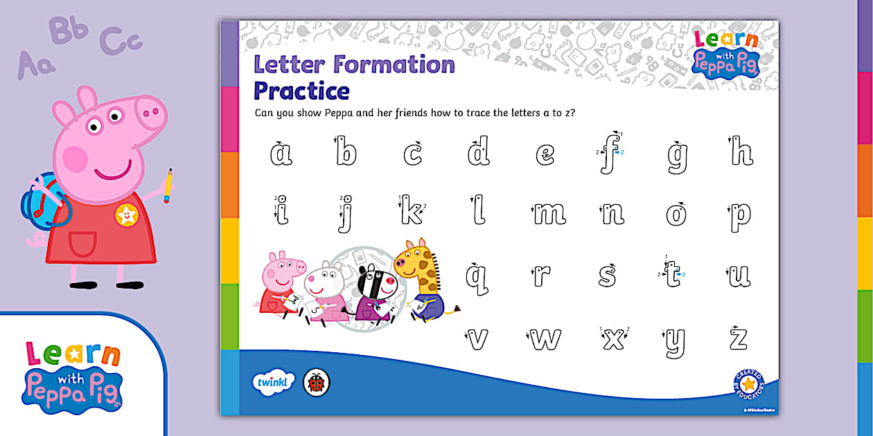 FREE! - Peppa Pig: Lower-Case Letter Formation - Twinkl