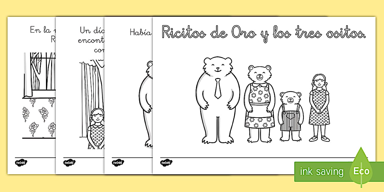 Goldilocks and the Three Bears Spanish Colouring Sheet Pack